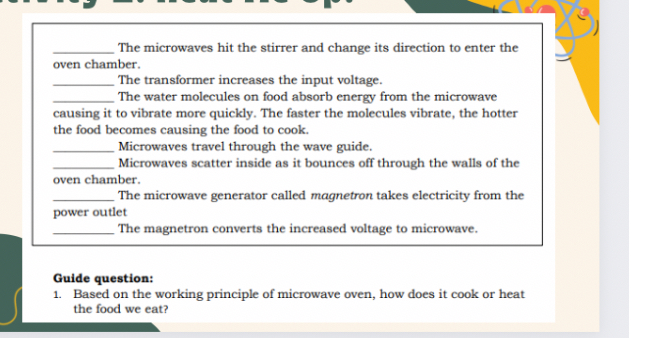 The microwaves hit the stirrer and change its direction to enter the ...