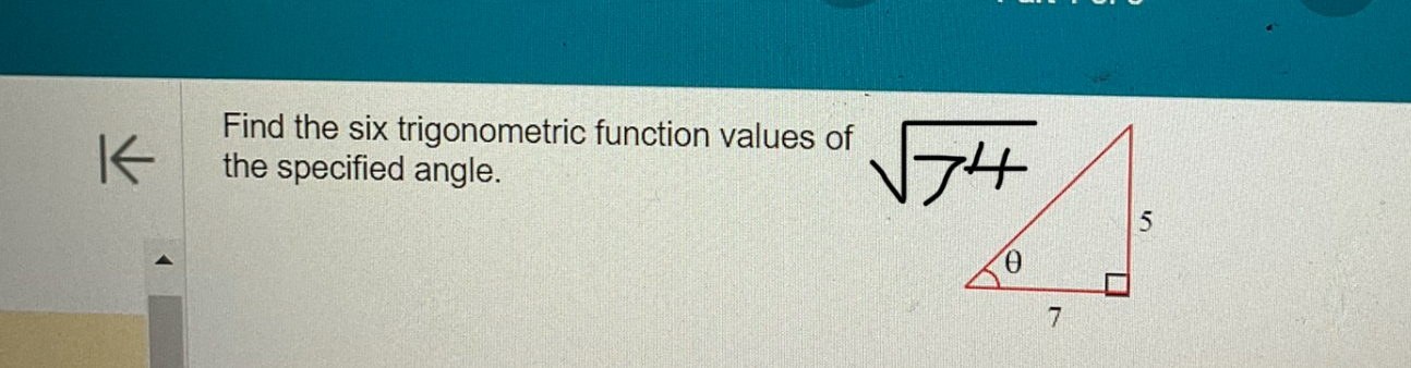 Solved Find The Six Trigonometric Function Values Of The Specified Angle