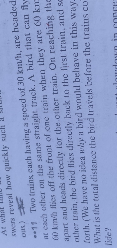 swers reveal how quickly such a Two trains, each having a speed of 30 km / h, are headed •-11 ...