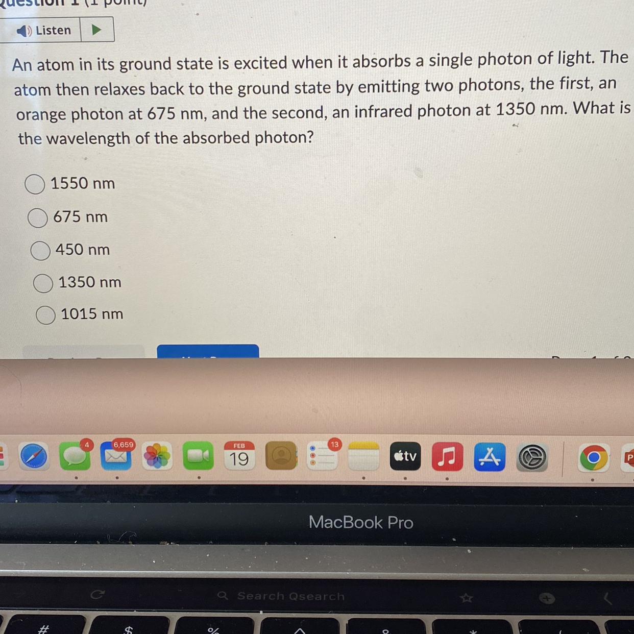 Solved An Atom In Its Ground State Is Excited When It Absorbs A Single