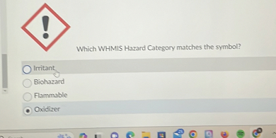 SOLVED: Which WHMIS Hazard Category matches the symbol? Irritant ...