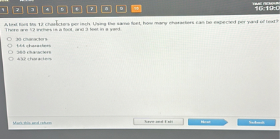 SOLVED: 1 ? 3 4 5 7 a. 9 10 16: 19: 0 A text fort ths 12 charbcters per ...
