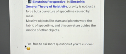 einsteins perspective in einsteins general theory of relativity gravity ...
