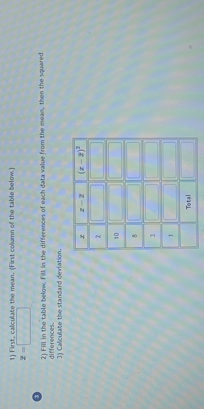 1) Fint, calculate the mean. (Fint column of the table belom,) I= (3) 2 ...