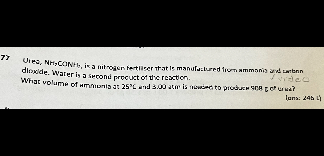 SOLVED: 77 Urea, NH2CONH2, is a nitrogen fertiliser that is ...