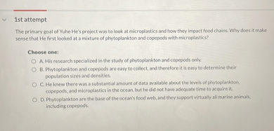 1st attempt the primary goal of yuhe hes project was to look at ...