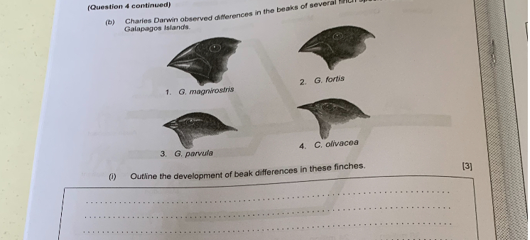 [GET ANSWER] (Question 4 continued) (b) Charies Danwin observed ...