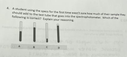 4. A student using the specs for the first time wasn't sure how much of ...