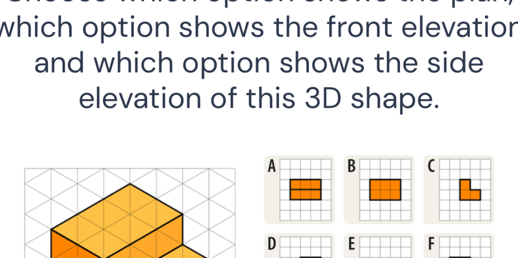 which option shows the front elevation and which option shows the side ... which option shows the front elevation and which option shows the side ...