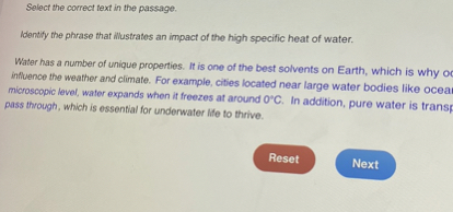 Select the correct text in the passage. Identify the phrase that ...