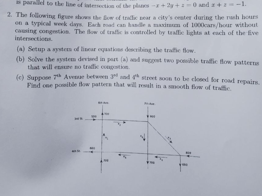 is parallel to the line of intersection of the planes -x+2 y+z=0 and x+z=-1. 2. The following ...