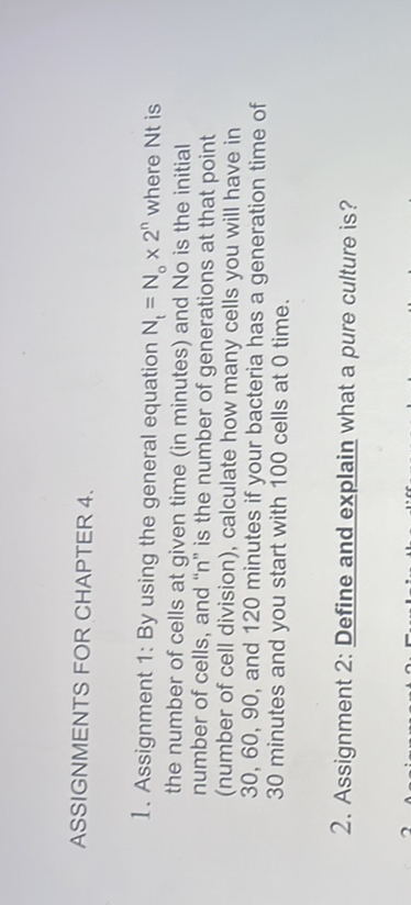 assignments for chapter 4 1 assignment 1 by using the general equation ...