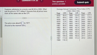 Suppose admission to a movie cost $t 00 in 2006 . What was is price in ...