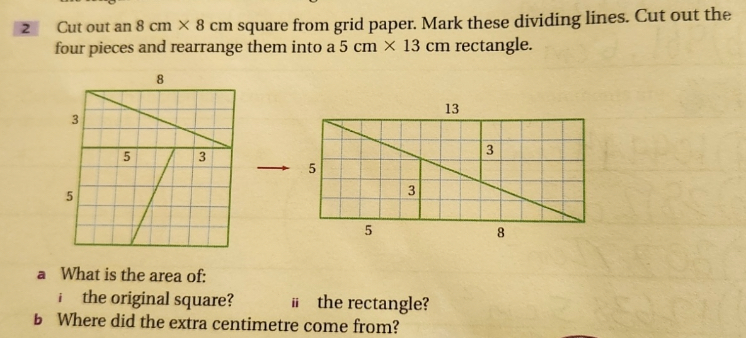 2. Cut out an 8 cm× 8 cm square from grid paper. Mark these dividing ...