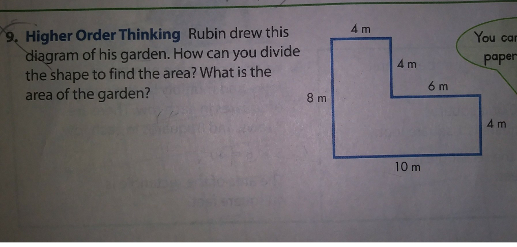 9 higher order thinking rubin drew this diagram of his garden how can ...