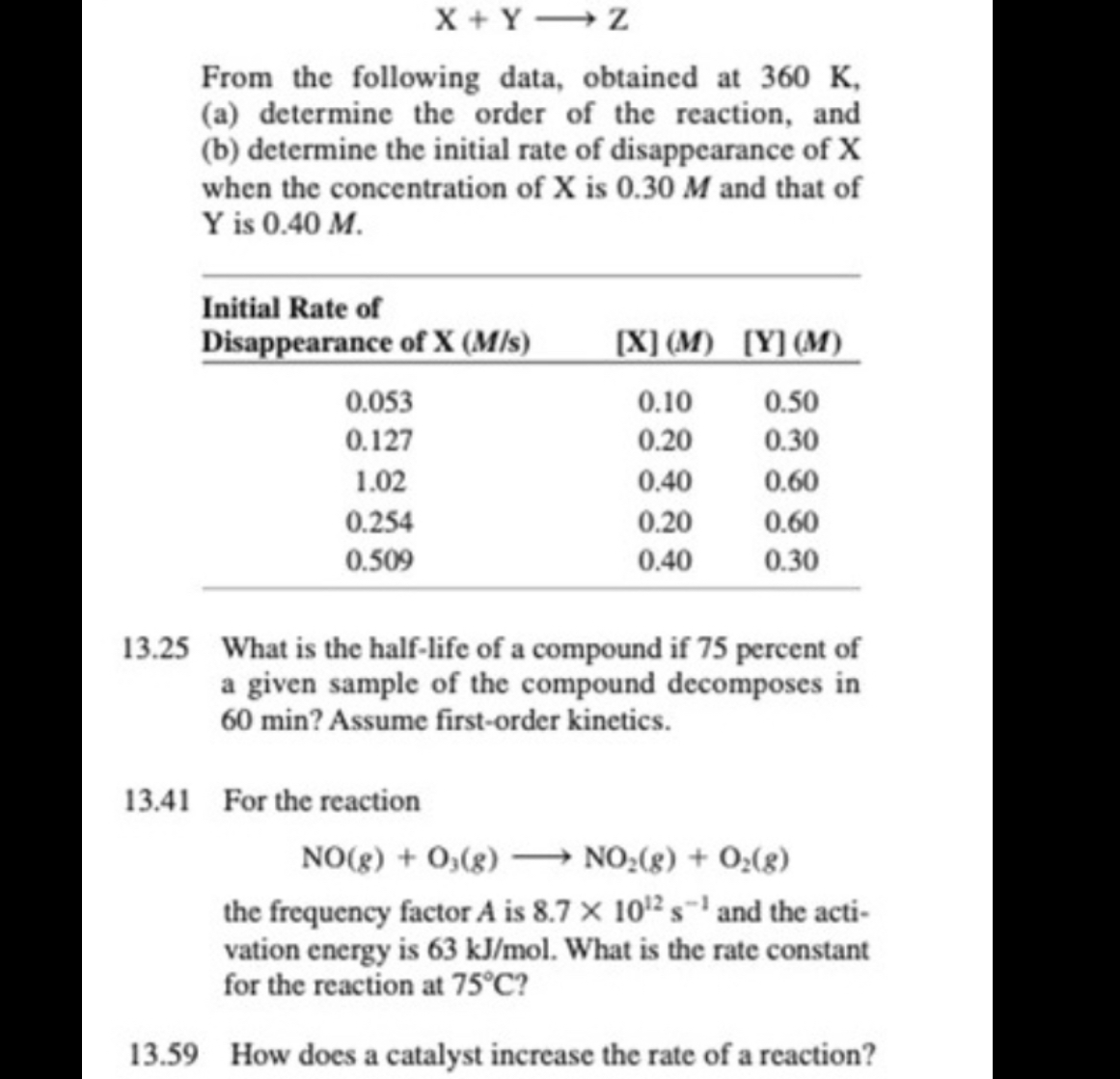 X+Y Z From the following data, obtained at 360 K , (a) determine the ...