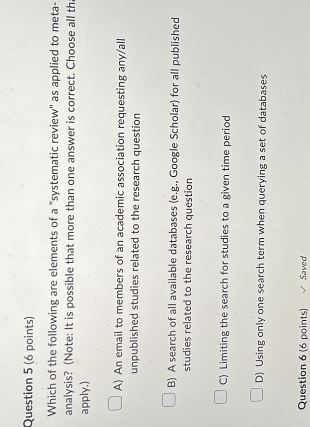 SOLVED: Question 5 (6 points) Which of the following are elements of a ... SOLVED: Question 5 (6 points) Which of the following are elements of a ...