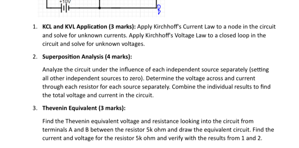 SOLVED: 1. KCL and KVL Application (3 marks): Apply Kirchhoff's Current ...