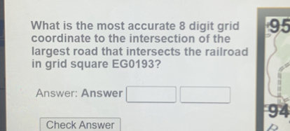 What is the most accurate 8 digit grid coordinate to the...