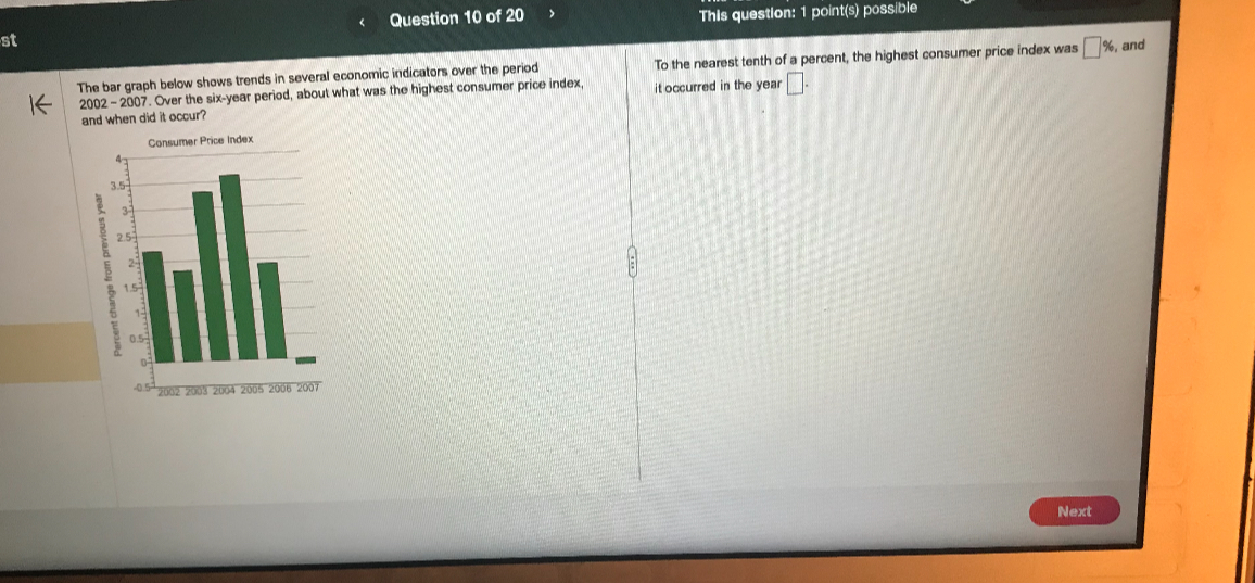 SOLVED: Question 10 of 20 This question: 1 point(s) possible The bar graph below shows trends in ...