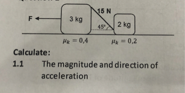 SOLVED: Calculate: 1.1 The magnitude and direction of acceleration