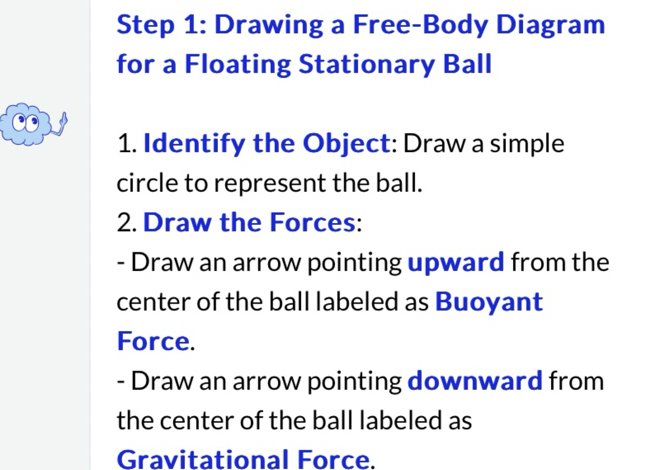 Step 1: Drawing a Free-Body Diagram for a Floating Stationary Ball 1 ...