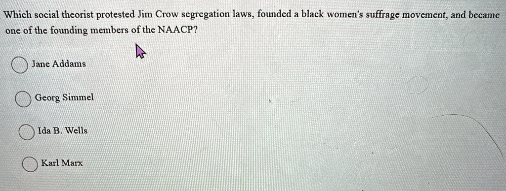 which social theorist protested jim crow segregation laws founded a ...