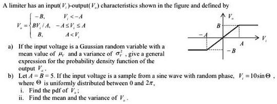 SOLVED: A limiter has an input (V)-output (V) characteristics shown in the figure and defined by ...