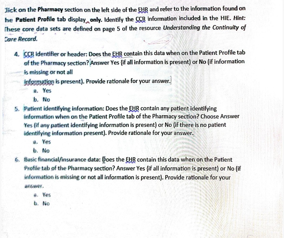 click on the pharmacy section on the left side of the ehr and refer to ...