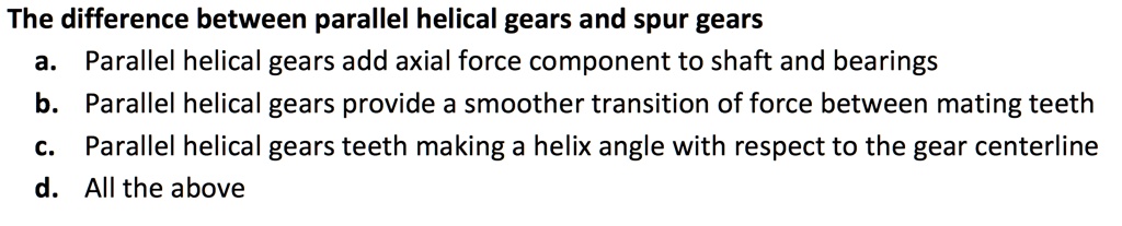 The difference between parallel helical gears and spur gears a ...