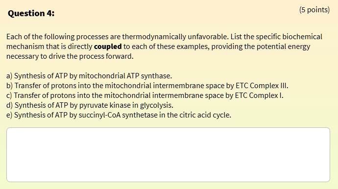 SOLVED: Question 4: points) Each of the following processes are ...