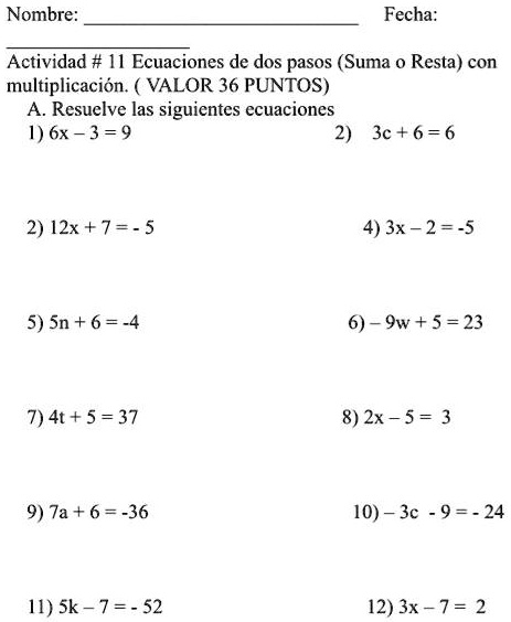 Ecuaciones De Dos Pasos