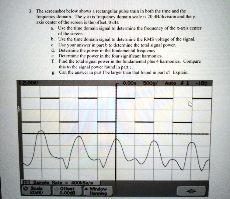 SOLVED: The screenshot below shows a rectangular pulse train in both ...