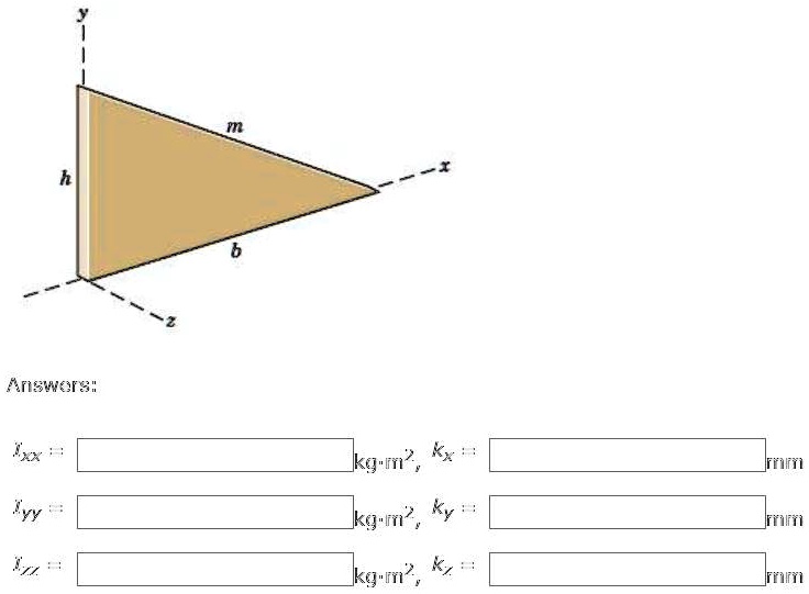 SOLVED: Determine the mass moment of inertia of the uniform thin ...