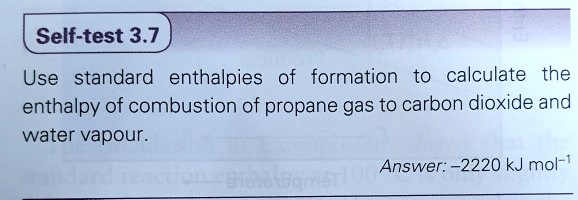 self test 37 use standard enthalpies of formation to calculate the ...