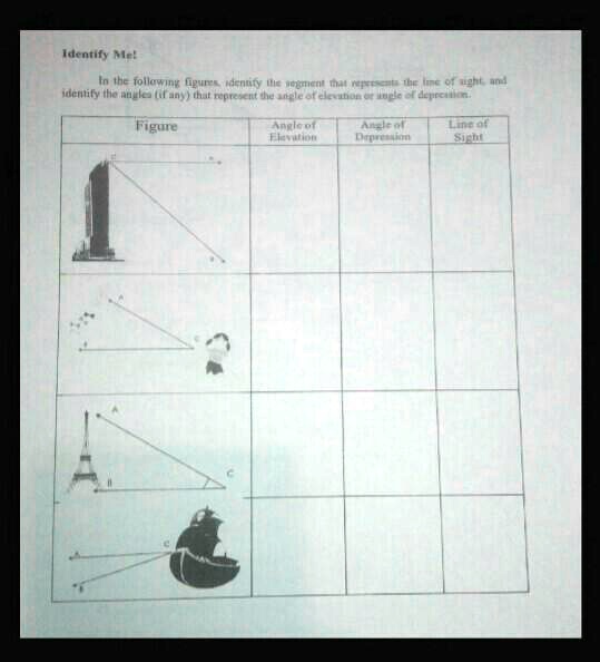 SOLVED: Identify the segments that represent the line of sight and identify the angles, if any ...