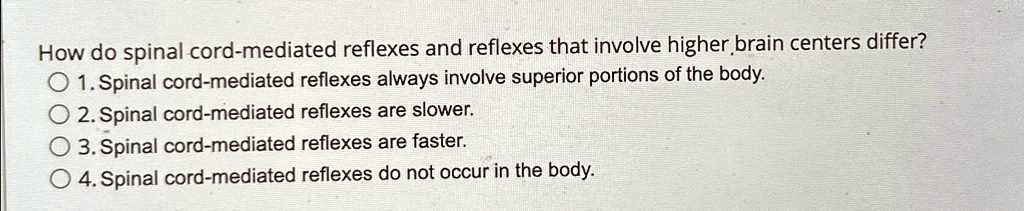 How do spinal cord-mediated reflexes and reflexes that involve higher ...