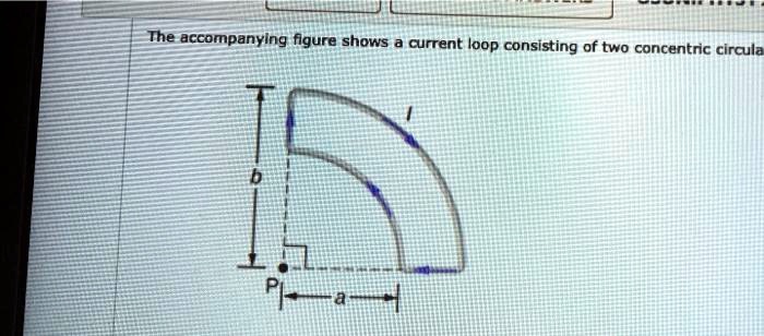 SOLVED: The accompanying figure shows a current loop consisting of two concentric circulars.