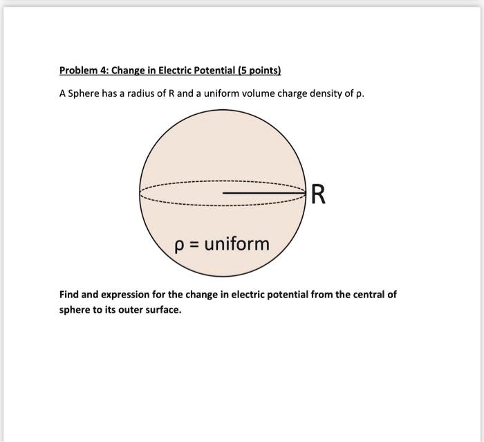 SOLVED:Problem 4i Changein Electric Potential (5 points) A Sphere has ...