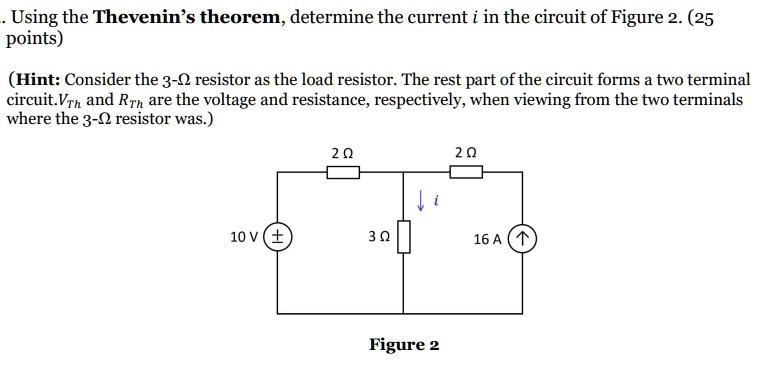 SOLVED: Using the Thevenins theorem.determine the current i in the circuit of Figure 2.25 points ...