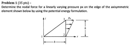 Problem (35 pts) Determine the nodal force for linearly varying ... Problem (35 pts) Determine the nodal force for linearly varying ...
