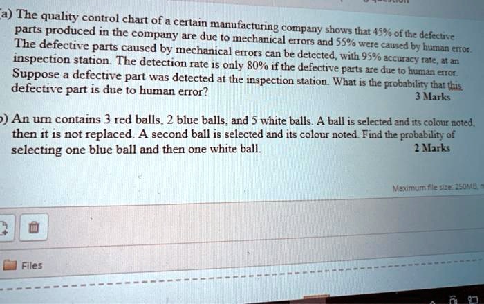 SOLVED: The quality control chart of a certain parts produced in the ...