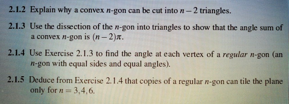 SOLVED: 2L2 Explain why a convex n-gon can be cut into n^2 triangles ...