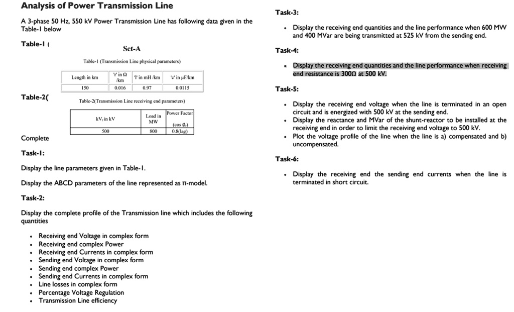 solve using Nominal pi𝜋-RepresentationAnalysis of Power Transmission ...