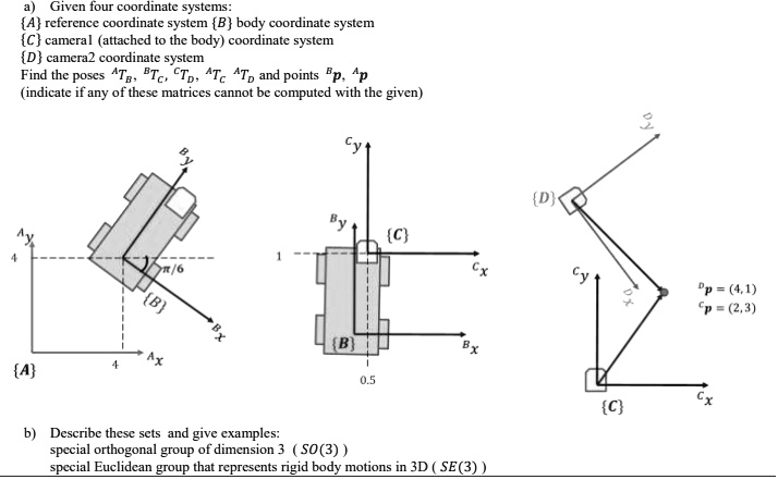 Solved A Given Four Coordinate Systems A Reference Coordinate System 2859