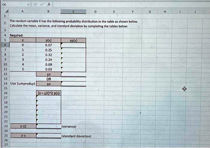 The random variable X has the following probability distribution in the table as shown below ...