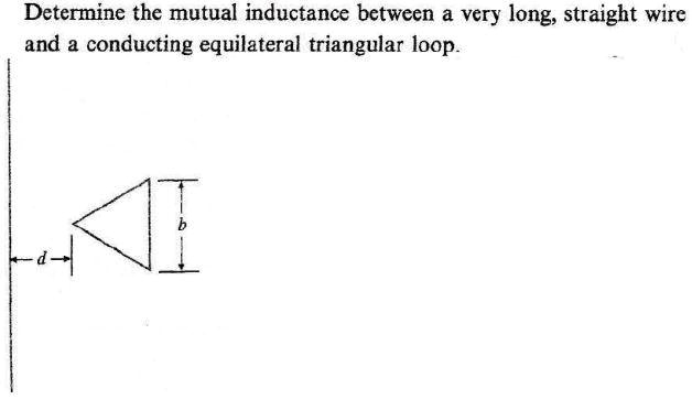 determine the mutual inductance between very jong straight wire and a ...