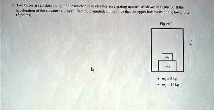 VIDEO solution: Two boxes are stacked on top of one another in an elevator accelerating upward ...
