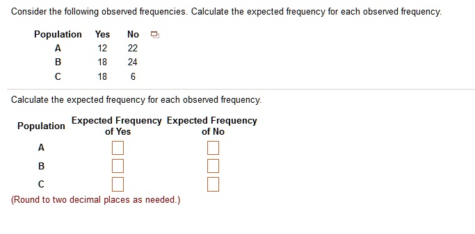 SOLVED: Consider the following observed frequencies Calculate the ...
