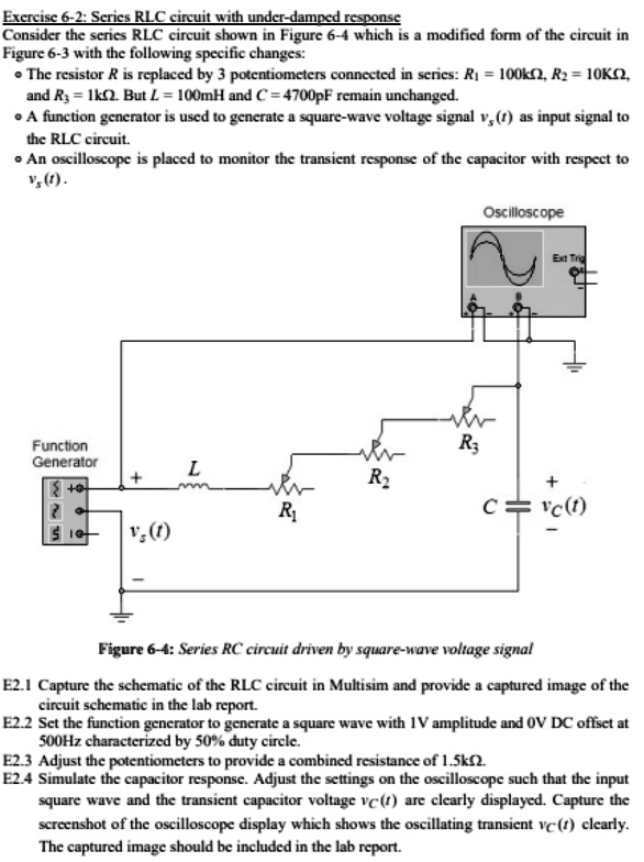 exercise 7 2 series rlc circuit with under damped response figure 7 4 series rc circuit driven ...